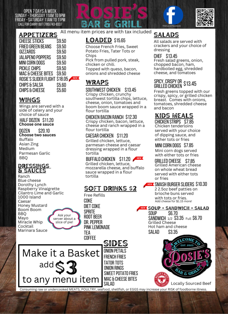 Rosies Bar & Grill - Prairie Rose Inn